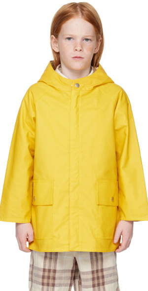 Burberry - Kids Yellow Check Cotton Reversible Jacket
