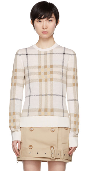 Burberry - Off-White Check Sweater