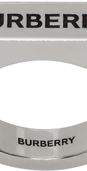 Burberry - Silver Logo Engraved Ring