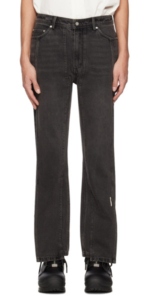 C2H4 - Black Layered Flappy Jeans