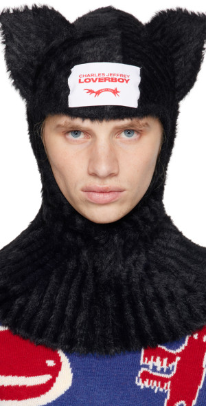 Charles Jeffrey LOVERBOY - Black Fluffy Ears Balaclava