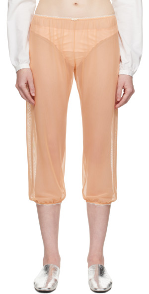 COLLEEN ALLEN - Orange Stretch Tulle Sleep Capri Trousers