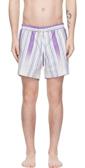 COMMAS - Purple Striped Swim Suit