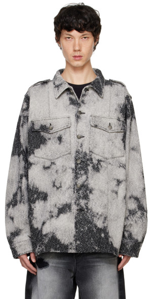 COÛT DE LA LIBERTÉ - Black & Gray Ian Rigid Loop Denim Jacket