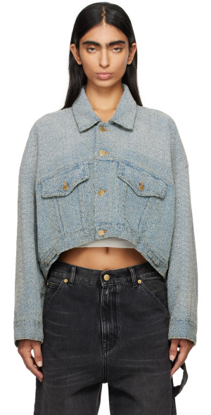 DARKPARK - Blue Gigi Bouclé Cropped Jacket