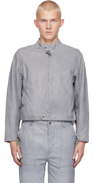 Deadwood - Gray Velar Leather Jacket