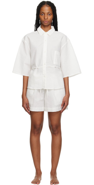 Deiji Studios - White 'The Double Loop' Pyjama Set