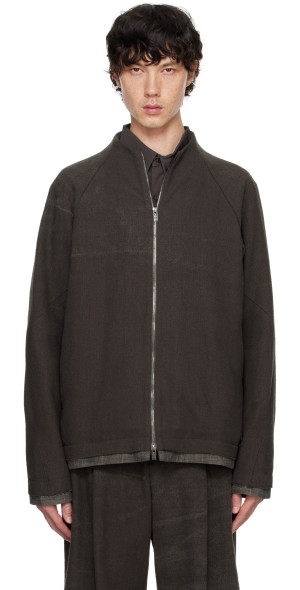DEVOA - Gray Basket-Woven Jacket