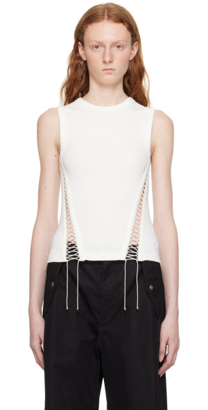 Dion Lee - White Ribbed Tank Top