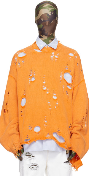 doublet - Orange Destroyed Sweater