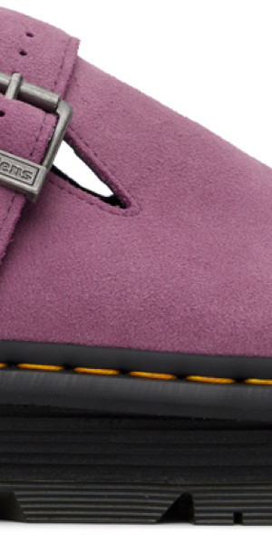 Dr. Martens - Pink Zebzag Suede Platform Mules