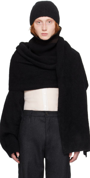 Dries Van Noten - Black Funnel Neck Scarf