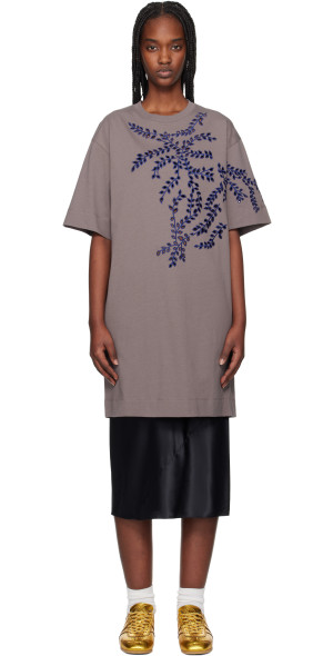 Dries Van Noten - Taupe Embroidered Minidress