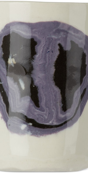 DUM KERAMIK - Off-White & Purple Smiley Face Mug