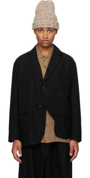 Engineered Garments - Black Flannel Slanted Blazer