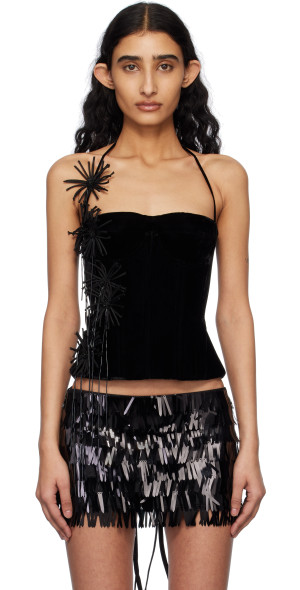 Fancì Club - Black Dahlia Velvet Corset