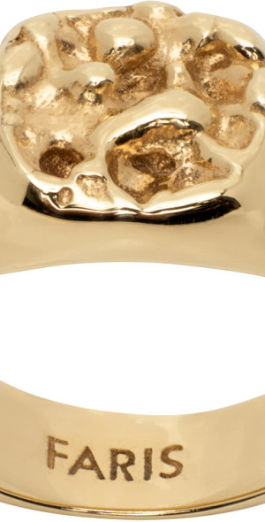 FARIS - Gold Roca Crown Signet Ring