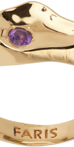 FARIS - SSENSE Exclusive Gold Amethyst Ring
