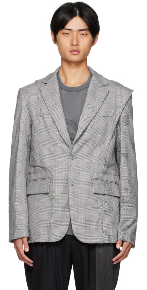 Feng Chen Wang - Gray Check Blazer