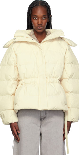 GANNI - Beige Tech Oversized Down Puffer Jacket