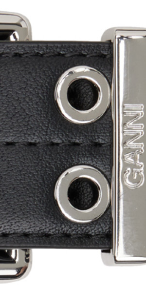 GANNI - Black Double Eyelet Belt