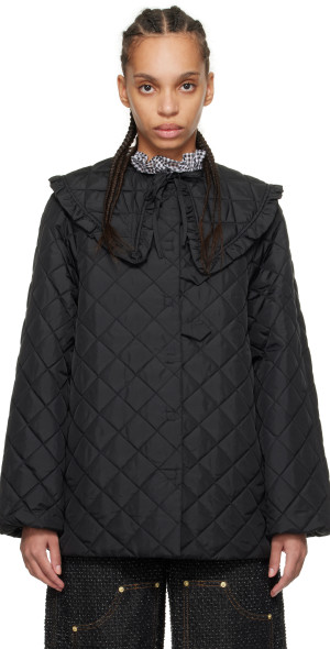 GANNI - Black Ripstop Quilt Jacket