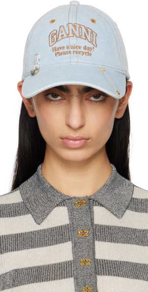 GANNI - Blue Denim Cap