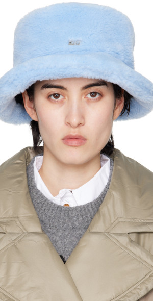 GANNI - Blue Fluffy Tech Bucket Hat