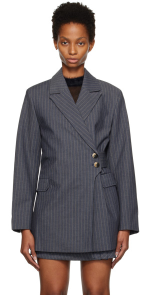 GANNI - Gray Stripe Blazer
