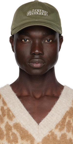 GANNI - Green Embroidered Logo Cap