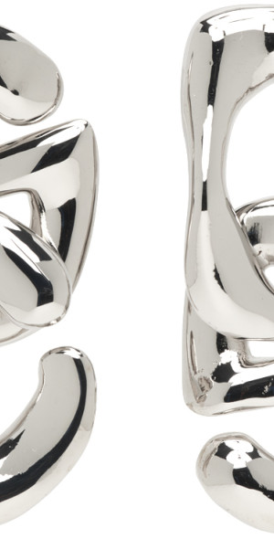 GCDS - Silver Logo Chain Earrings