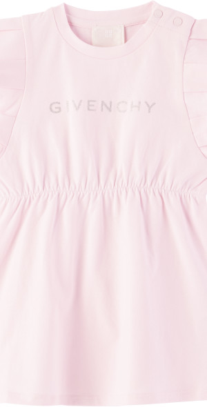 Givenchy - Baby Pink Ruffle Logo Dress