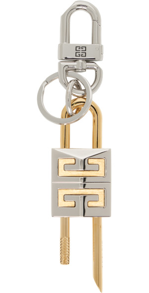 Givenchy - Silver & Gold Padlock Keychain