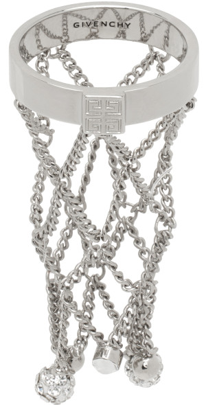 Givenchy - Silver Pearling Crystal Ring