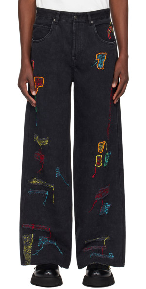 Glass Cypress - Black Reconstructed Jeans