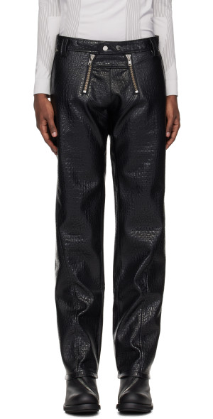 GmbH - Black Talj Faux-Leather Trousers