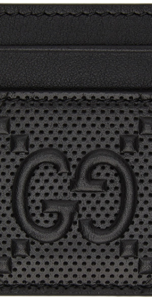 Gucci - Black GG Embossed Card Holder