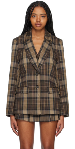 GUIZIO - SSENSE Work Capsule - Brown Check Blazer