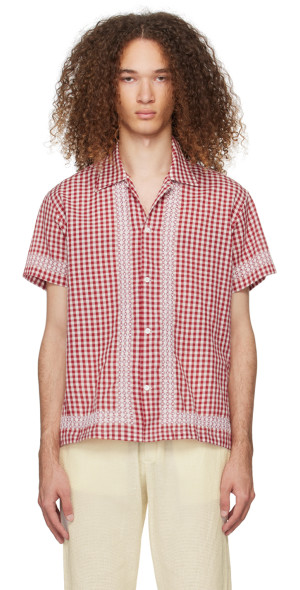 HARAGO - Red Chicken Scratch Shirt