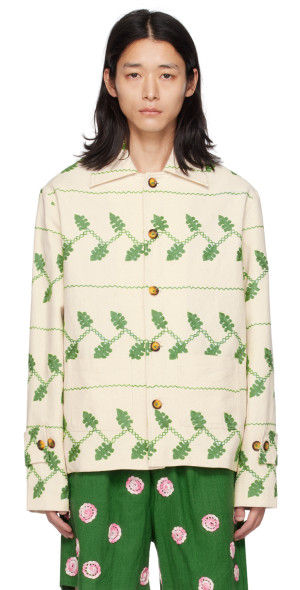 HARAGO - White Embroidered Jacket