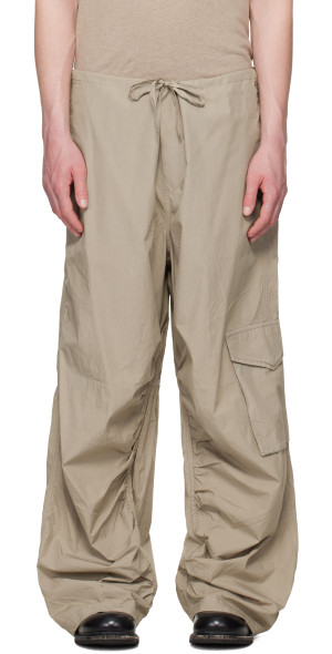 HOPE - Beige Loose Drawstring Collapse Cargo Pants