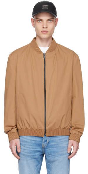 Hugo - Brown Slim-Fit Bomber Jacket