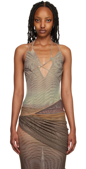 Jade Cropper - SSENSE Exclusive Khaki Bodysuit