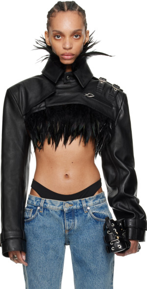 Jean Paul Gaultier - Black Shayne Oliver Edition 'The Cropped' Leather Jacket