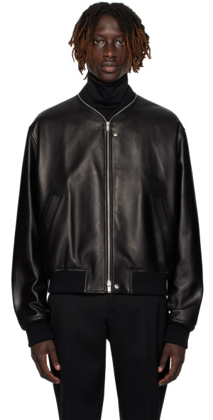 Jil Sander - Black Zip-Up Leather Jacket