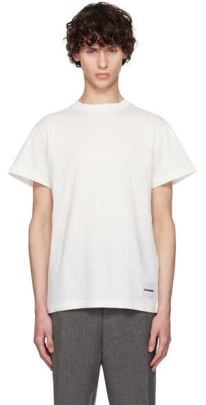 Jil Sander - Three-Pack White Logo Label T-Shirts