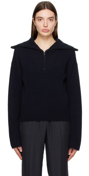 Joseph - Navy Half-Zip Sweater