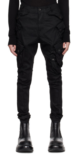 Julius - Black Gas Mask Denim Cargo Pants