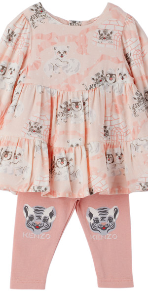 Kenzo - Baby Pink Dress & Leggings Set