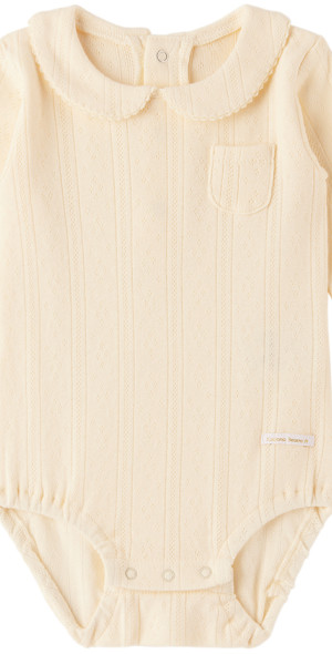 Kodomo BEAMS - Baby Off-White Pointelle Bodysuit